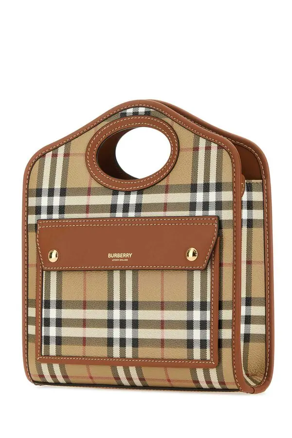 Burberry Printed Canvas And Leather Mini Handbag - Multicolor