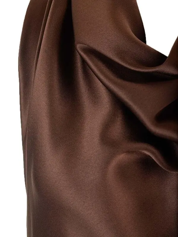 Loewe Long Scarf Silk Satin Dress - Brown