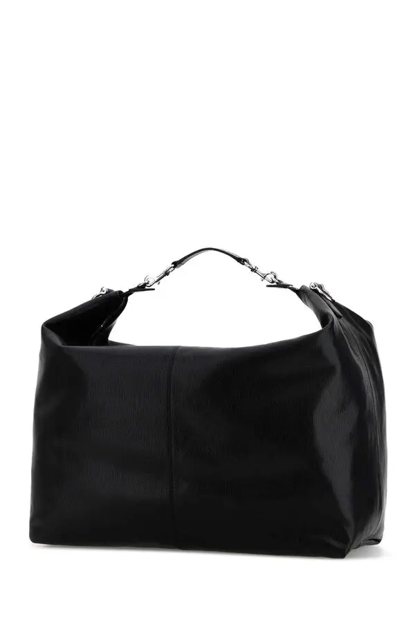 Gucci Leather Shopping Bag With Golden Metal Finishing