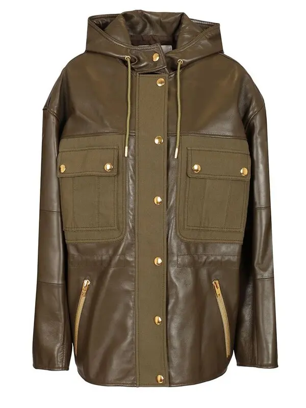 Celine Lambskin Parka - Green