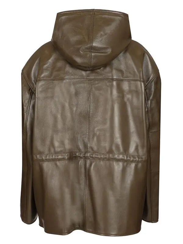Celine Lambskin Parka - Green