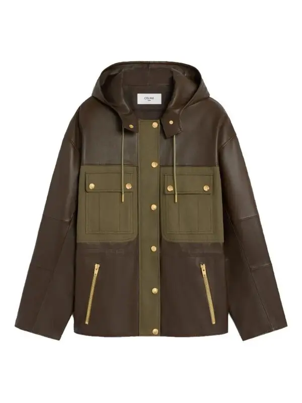 Celine Lambskin Parka - Green