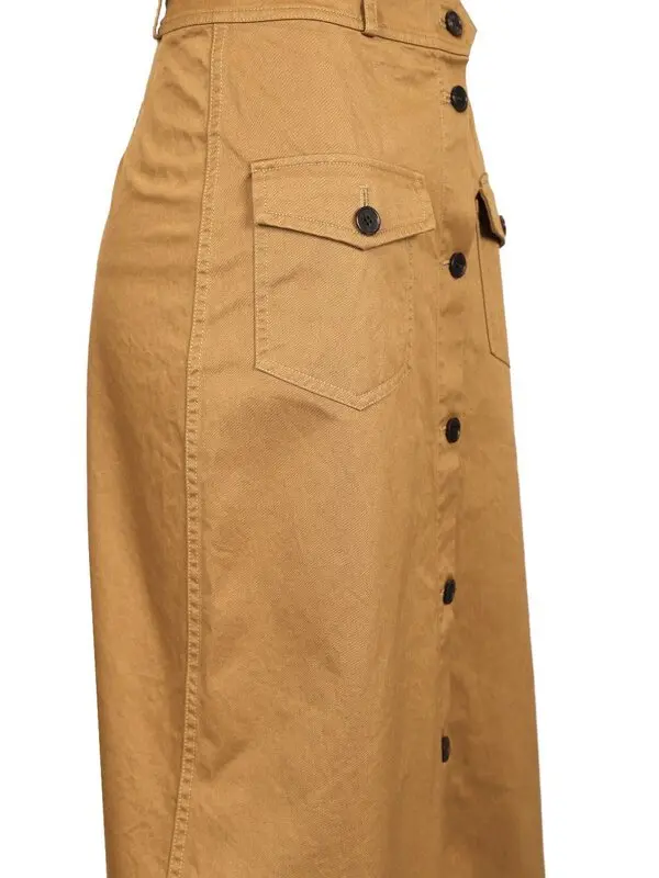 Saint Laurent Cotton Midi Skirt