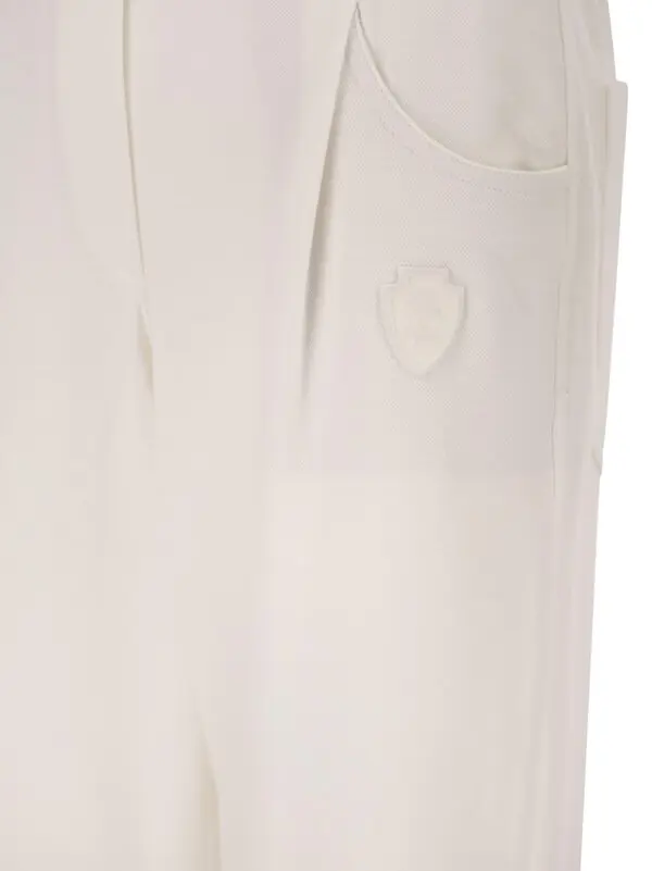 Brunello Cucinelli Stretch Cotton Gabardine Jogging Trousers - White