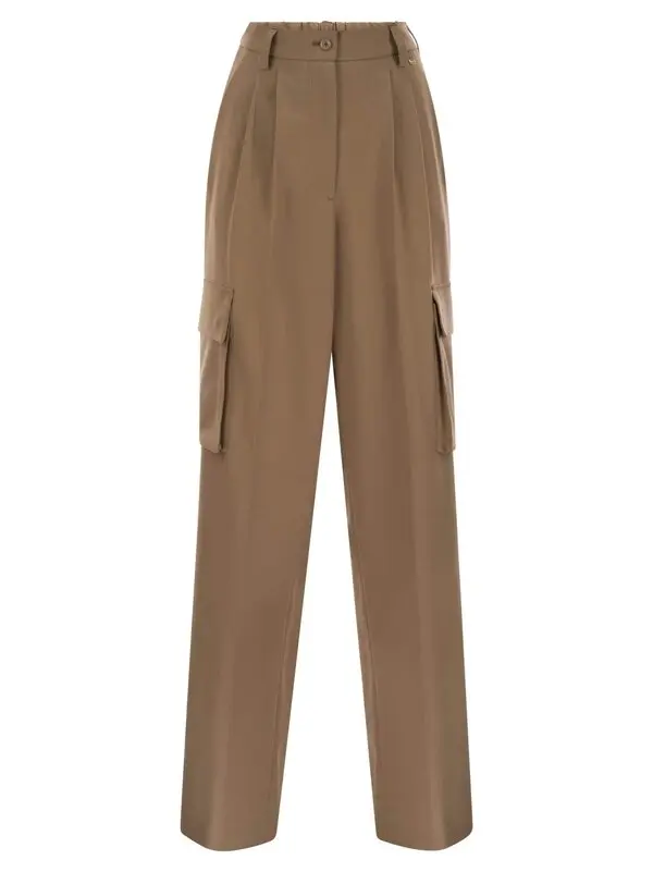 Herno Soft Wool Cargo Pants - Brown