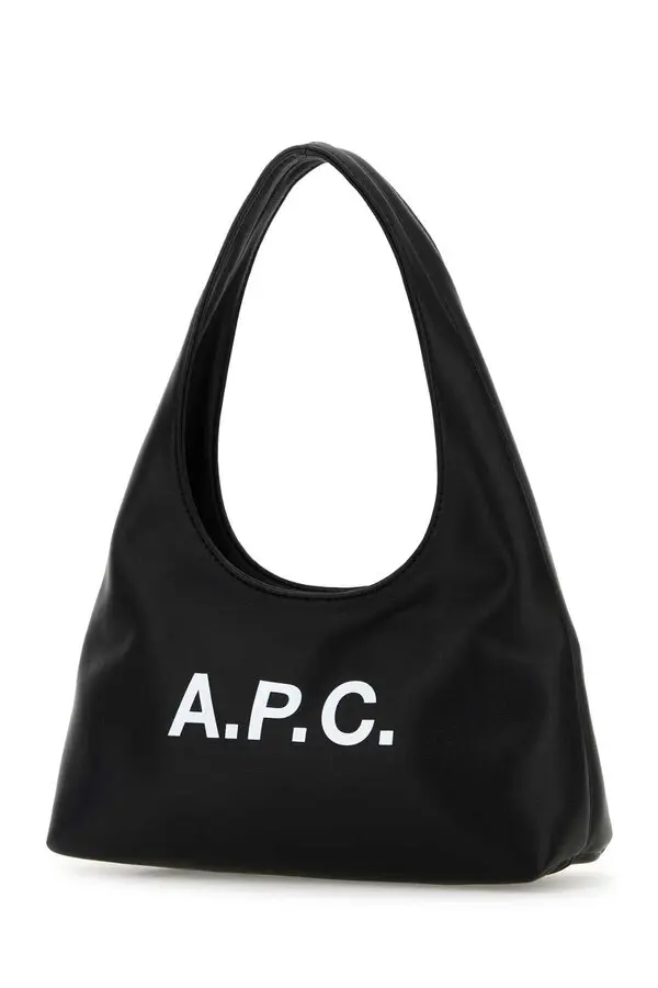 A.p.c. Synthetic Leather Small Ninon Shoulder Bag - Black