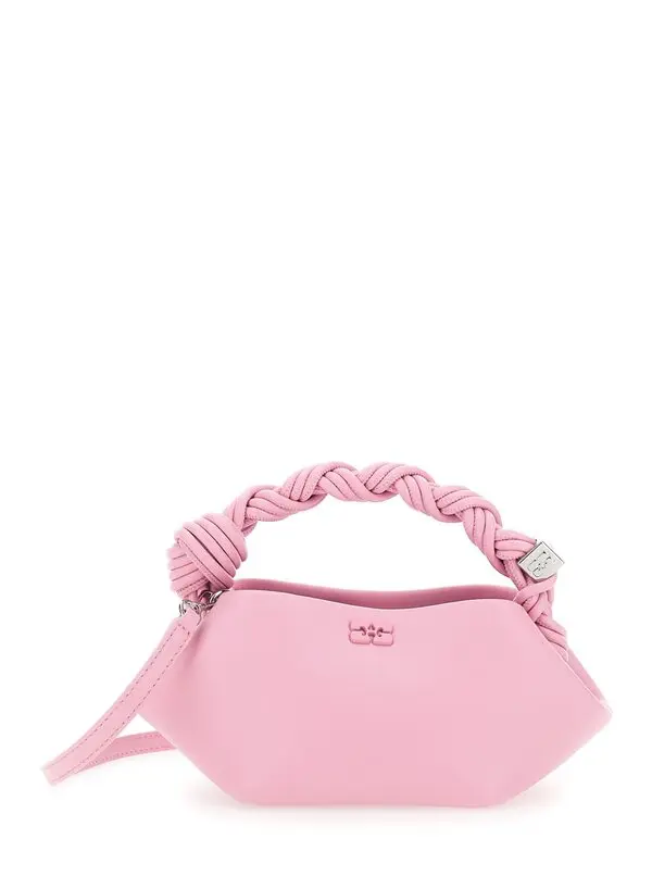 GANNI Bou' Pink Mini Handbag With Butterfly Plaque On The Front And Adjustable And Removable Strap In Leather Blend For - Multicolor