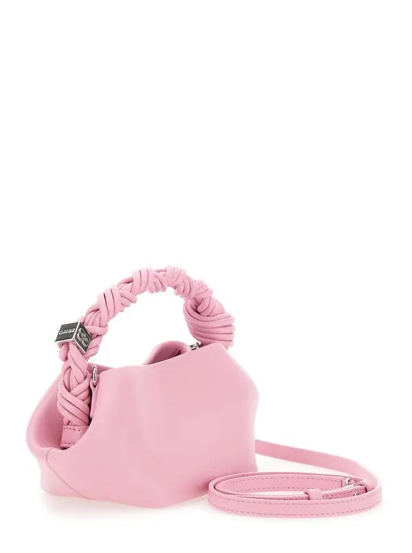 GANNI Bou' Pink Mini Handbag With Butterfly Plaque On The Front And Adjustable And Removable Strap In Leather Blend For - Multicolor
