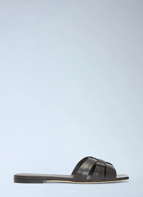Saint Laurent Tribute Leather Sandals - Black