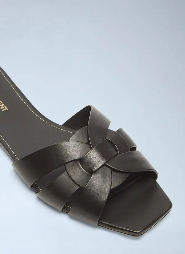 Saint Laurent Tribute Leather Sandals - Black