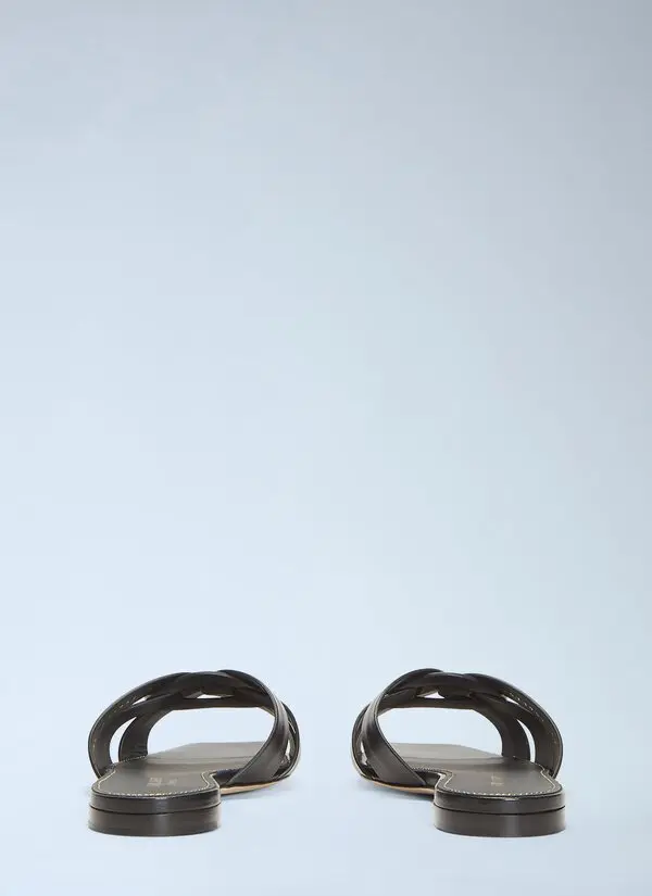 Saint Laurent Tribute Leather Sandals - Black