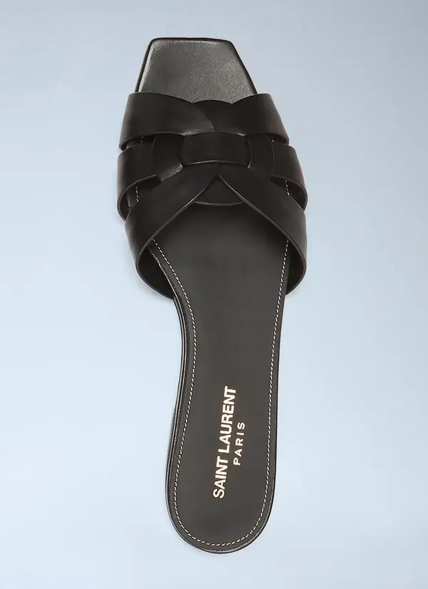 Saint Laurent Tribute Leather Sandals - Black
