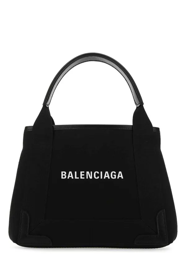Balenciaga Canvas Cabas Navy Handbag - Black