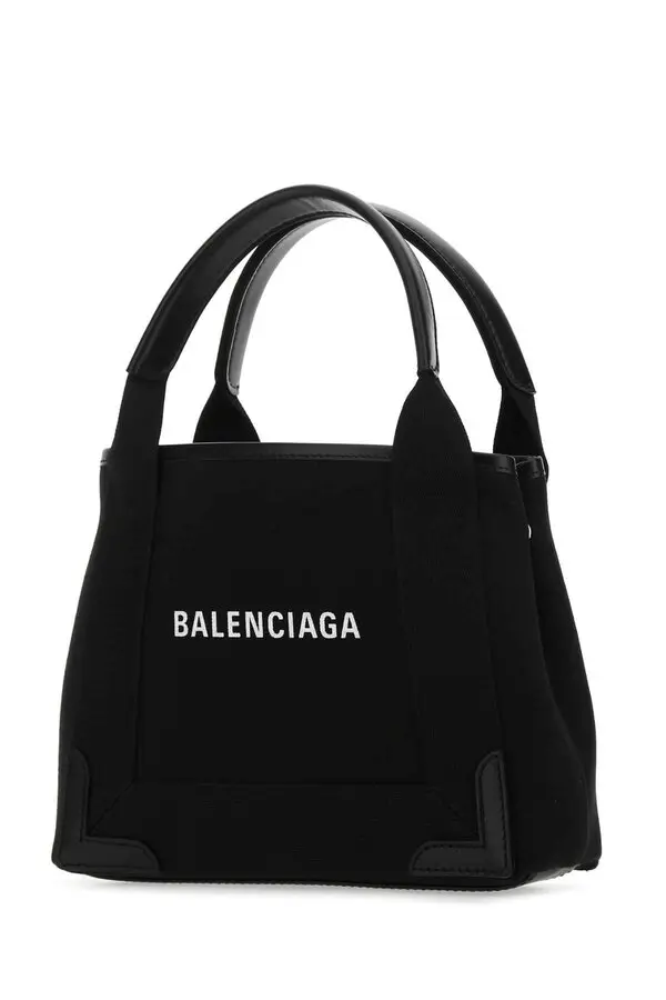 Balenciaga Canvas Cabas Navy Handbag - Black