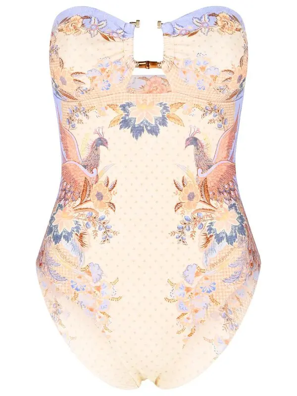 Zimmermann One-piece Swimsuit With Indra Bamboo Finish - Cream
