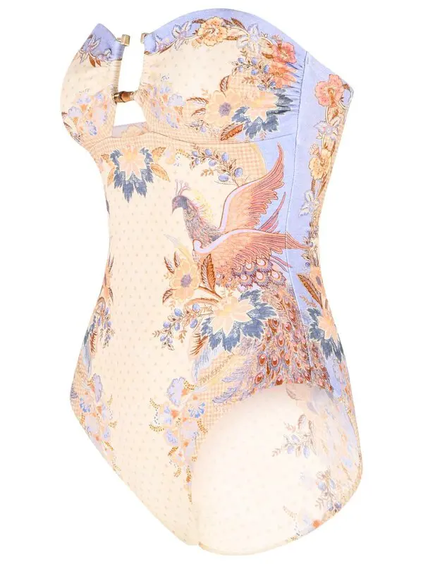 Zimmermann Indra Bamboo Finish One-piece Swimsuit - Cream