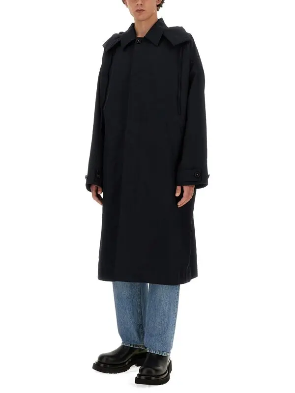 Bottega Veneta Hooded Trench Coat - Blue
