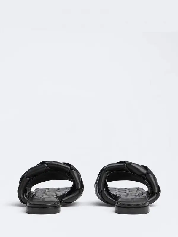 Bottega Veneta Lido Woven Nappa Leather Mule Sandals - Black
