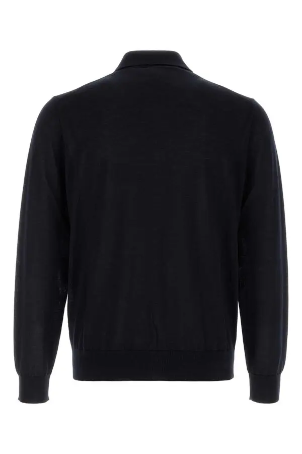 Prada Midnight Wool Polo Shirt