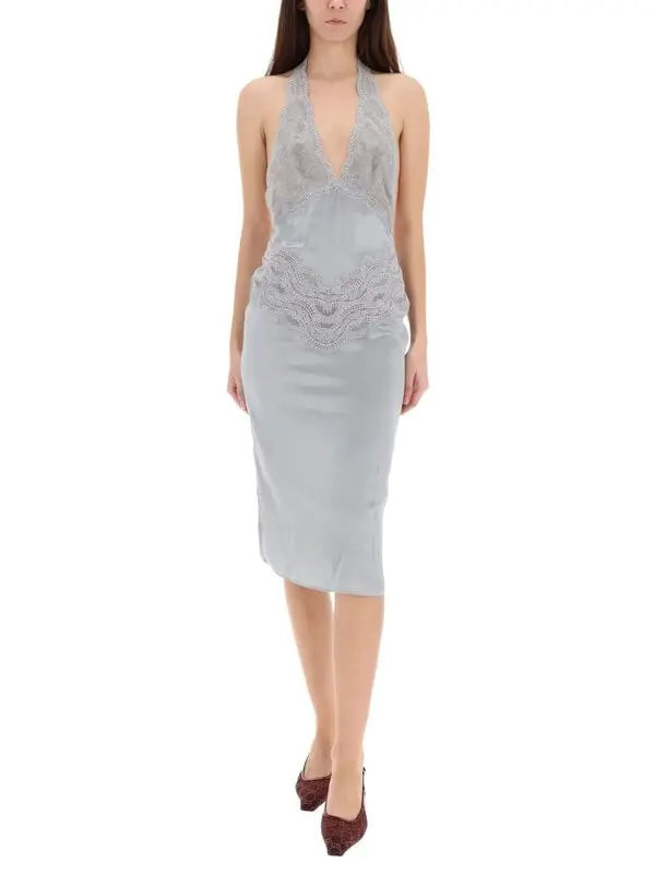 Gucci Silk Satin Dress - Gray