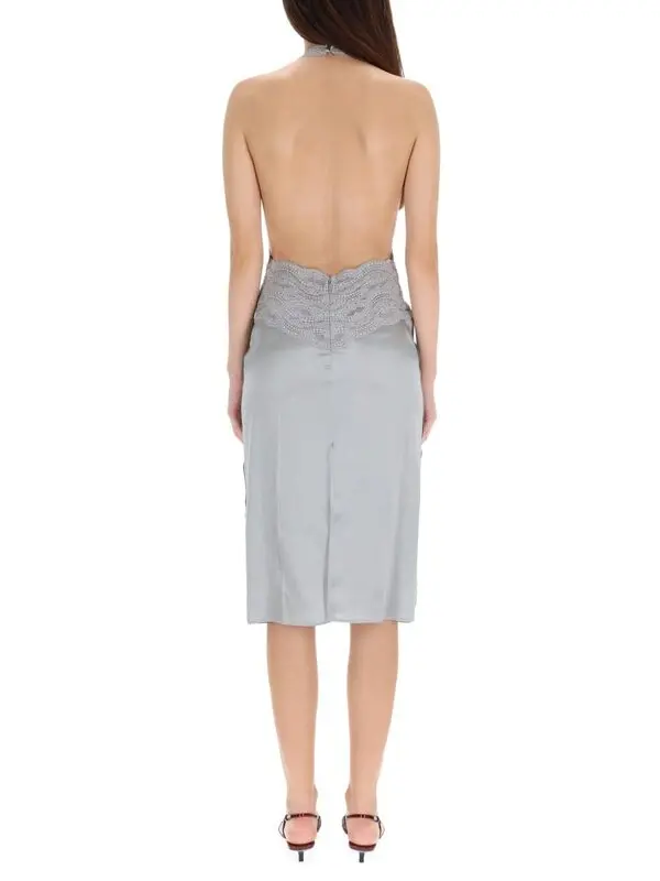 Gucci Silk Satin Dress - Gray
