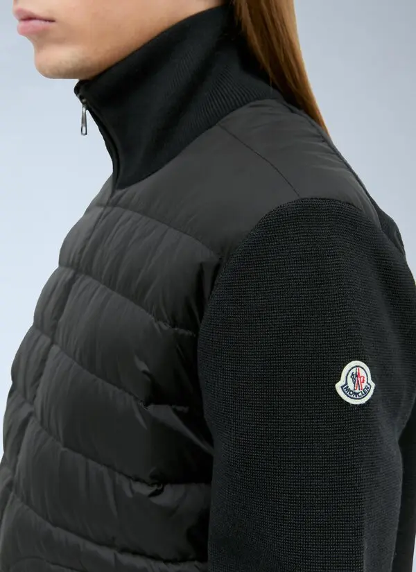 Moncler Wool-blend Zip-up Cardigan - Black