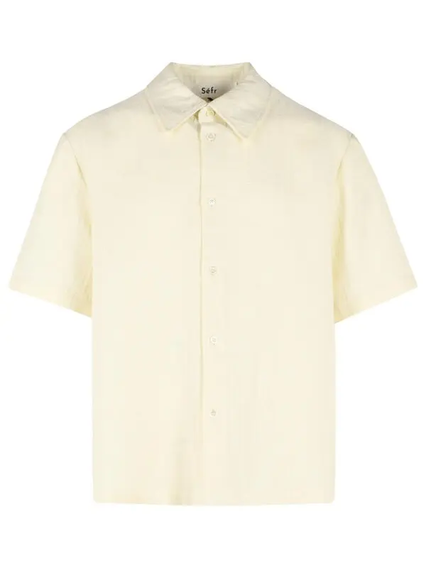 Séfr Dayot' Ecru Cotton And Linen Shirt - Cream