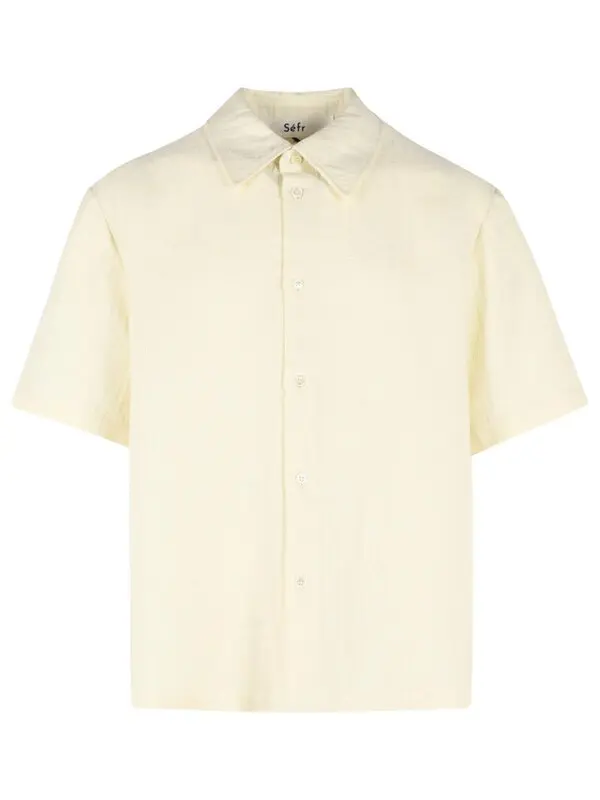 Séfr Dayot' Ecru Cotton And Linen Shirt - Cream