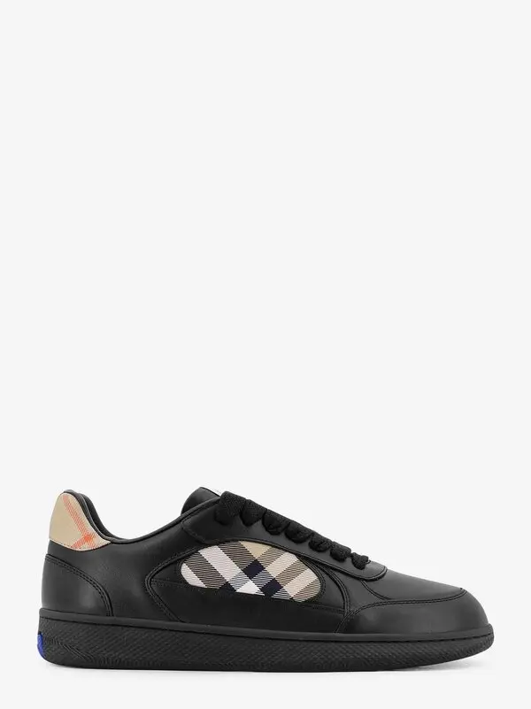 Burberry Leather Sneakers With Traditional Check Inserts - Multicolor