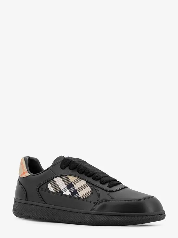 Burberry Leather Sneakers With Traditional Check Inserts - Multicolor