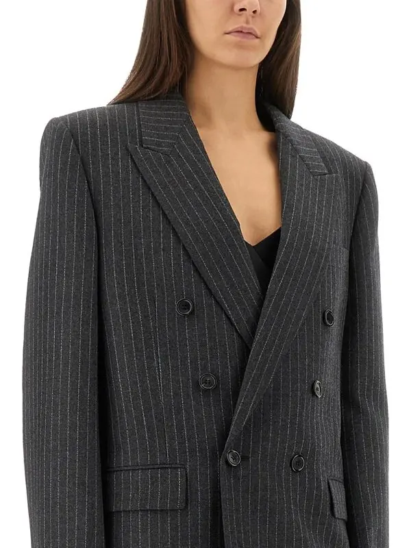 Saint Laurent Cassandre Double-breasted Jacket - Gray