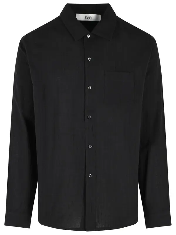 Séfr Leo' Cotton Shirt - Black