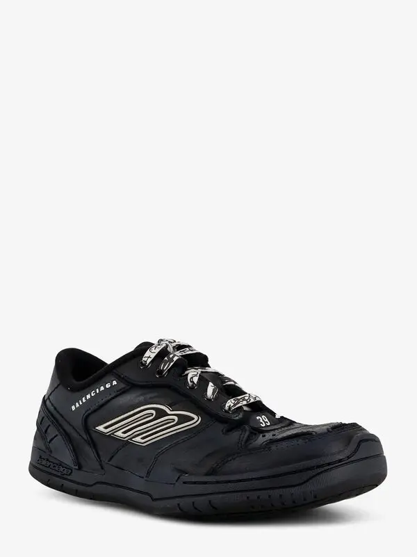 Balenciaga Hamptons Worn-out Low-top Leather Sneakers