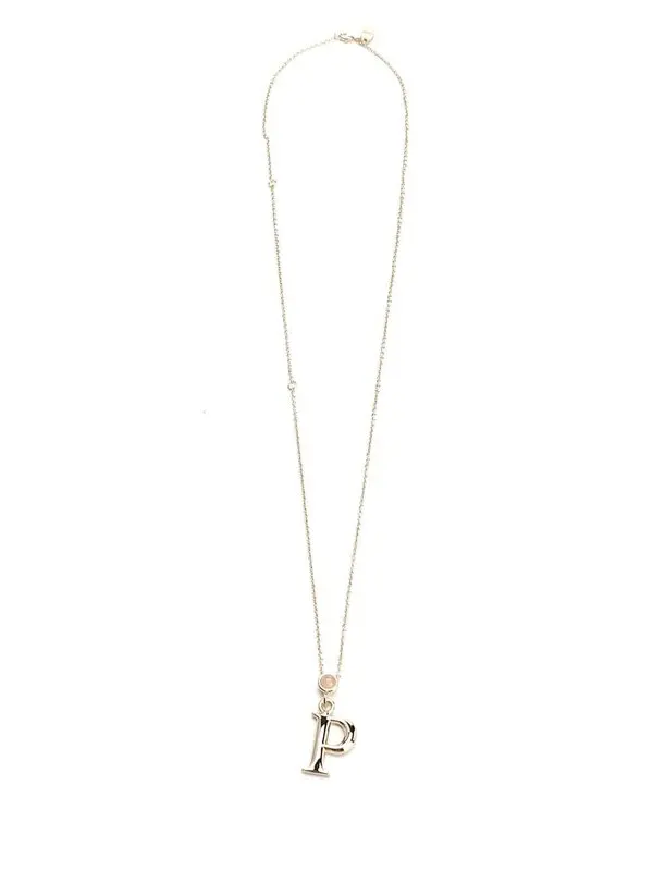 Chloé Brass P Necklace - Gold