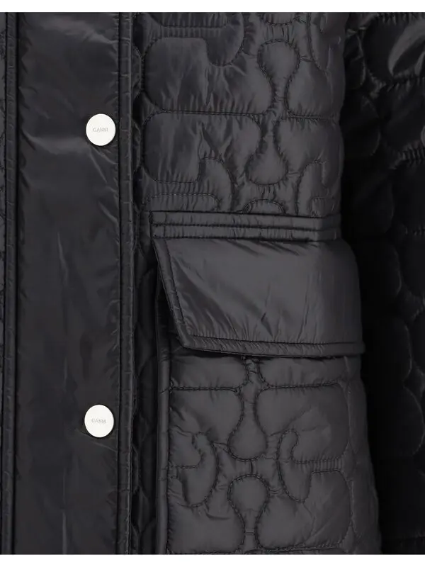 GANNI Glossy Finish Down Jacket - Gray