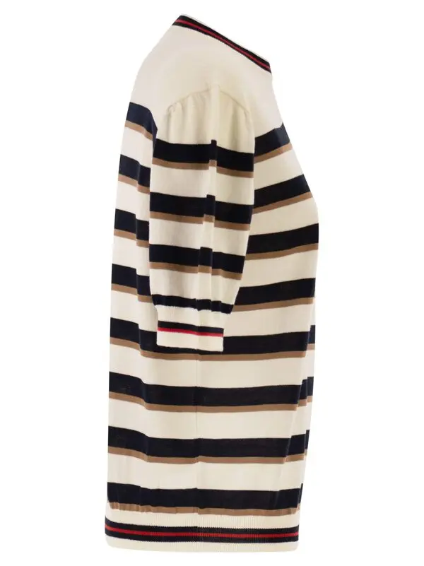 Herno Short-sleeved Striped Cotton Jumper - Multicolor