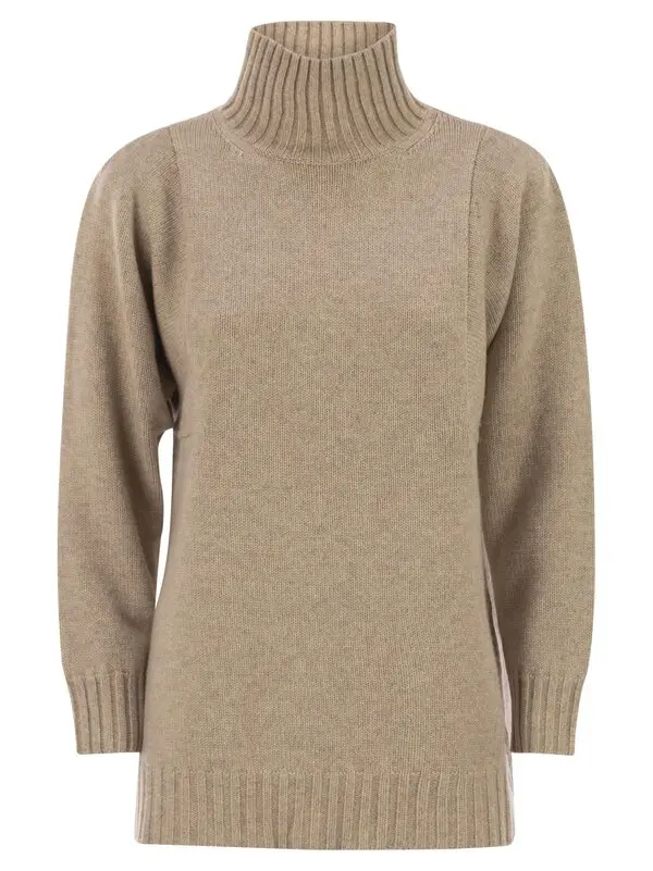 Max Mara Aceti Oversized Cashmere Turtleneck - Cream