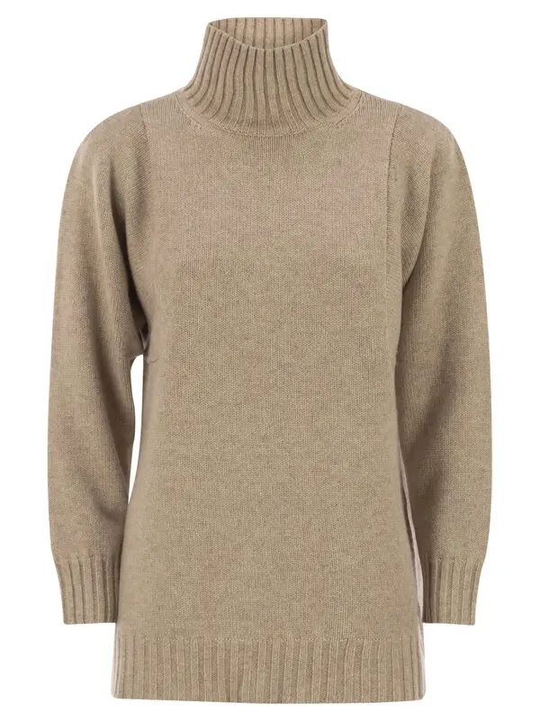 Max Mara Oversized Cashmere Turtleneck Jumper - Cream