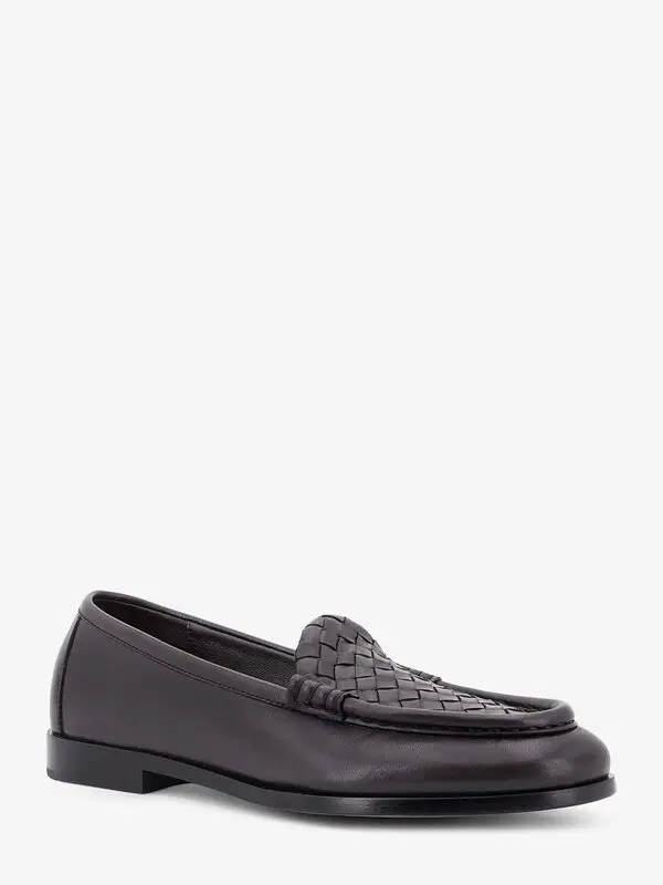 Bottega Veneta Silenzio Leather Loafers With Intrecciato Motif - Multicolor