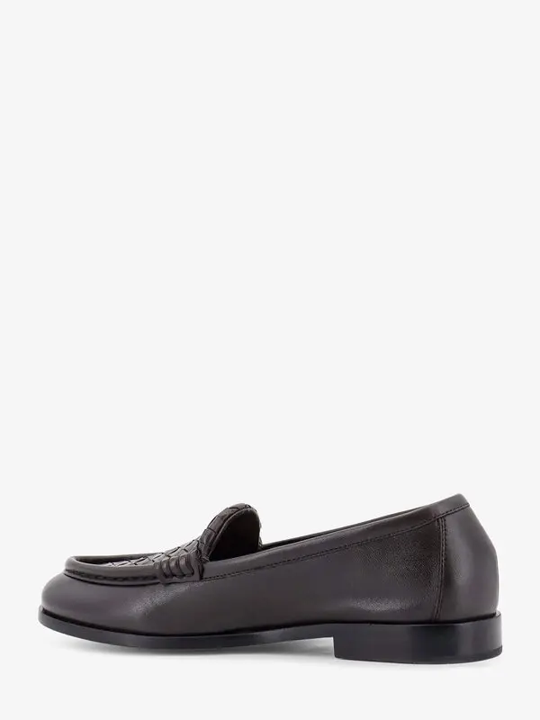 Bottega Veneta Silenzio Leather Loafers With Intrecciato Motif - Multicolor