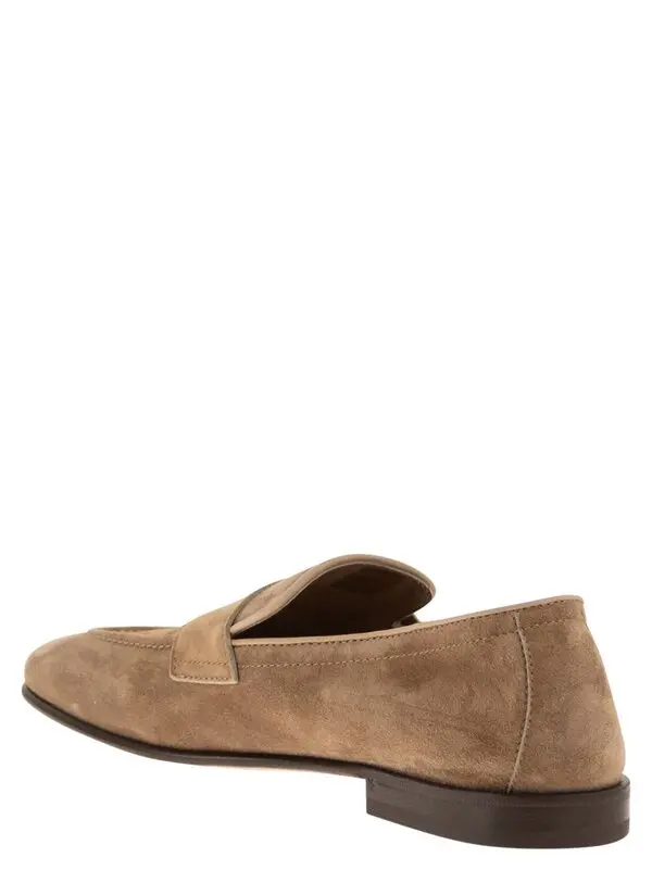 Brunello Cucinelli Soft Suede Penny Loafer
