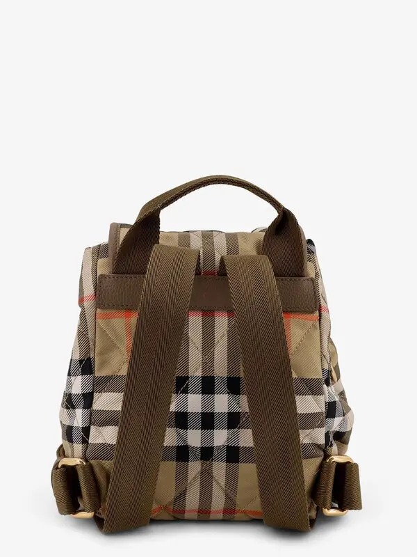 Burberry Horseshoe Nylon Backpack With Check Pattern