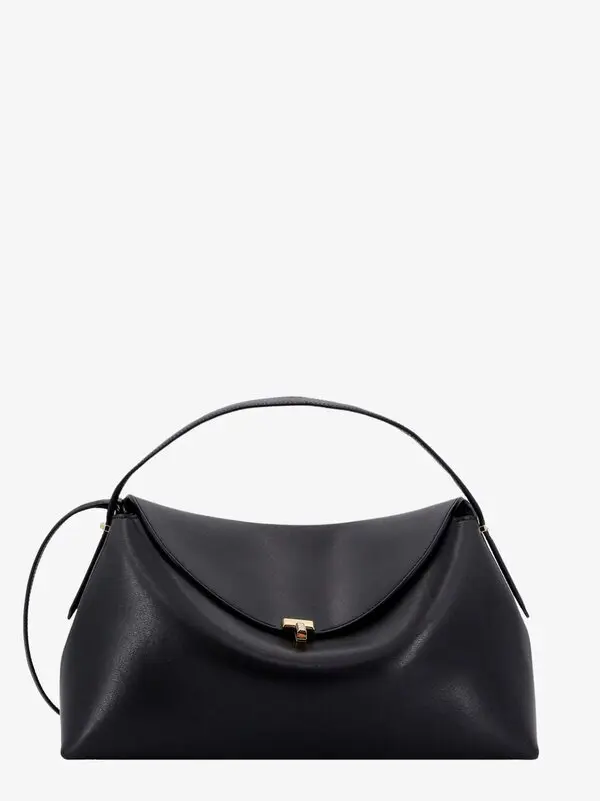TOTEME T-lock Leather Crossbody Bag - Black