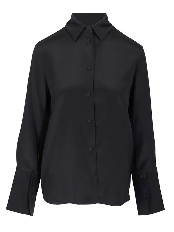 Max Mara Oversized Silk Crepe De Chine Shirt - Blue