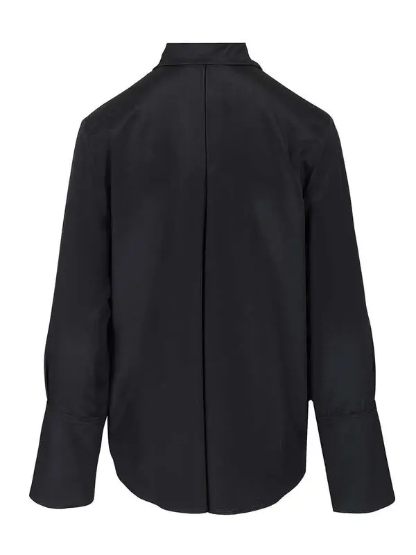 Max Mara Oversized Silk Crepe De Chine Shirt - Blue