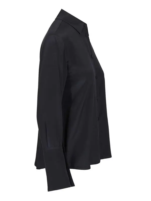 Max Mara Oversized Silk Crepe De Chine Shirt - Blue