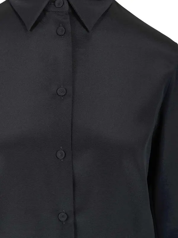 Max Mara Oversized Silk Crepe De Chine Shirt - Blue