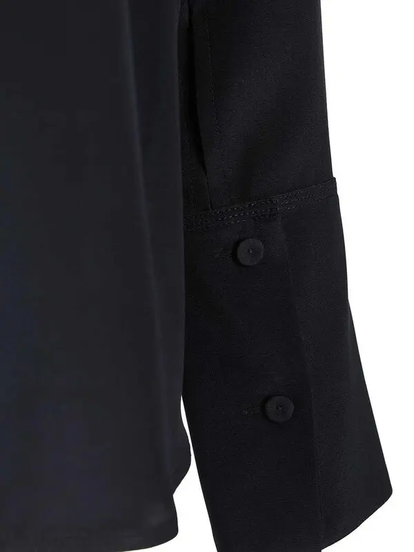 Max Mara Oversized Silk Crepe De Chine Shirt - Blue