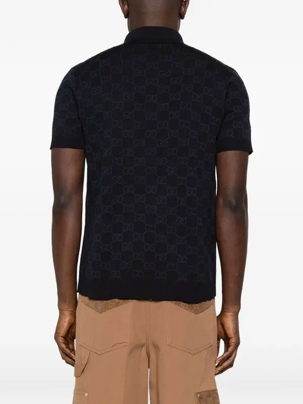 Gucci Gg Cotton And Silk Polo Shirt