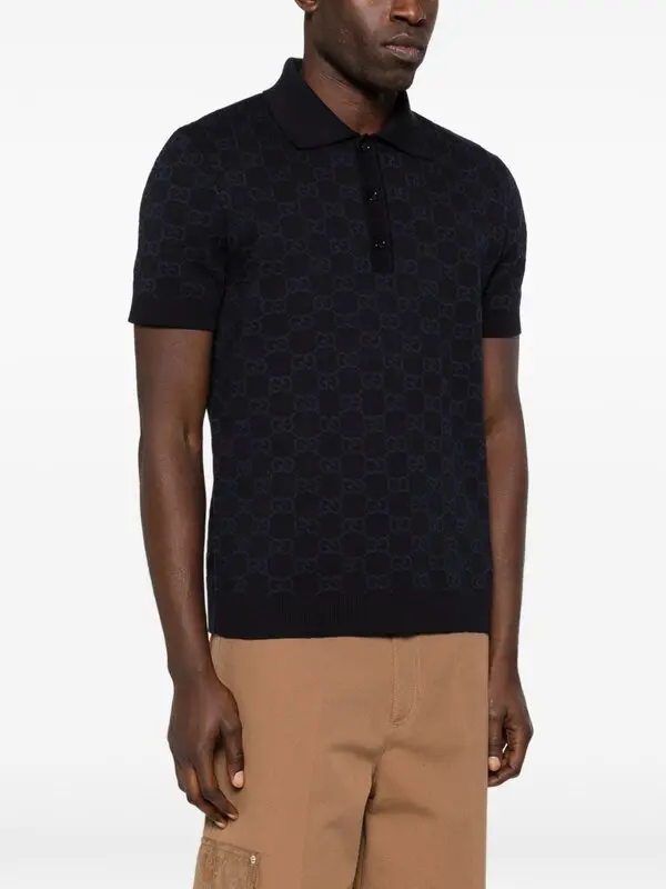 Gucci Gg Cotton And Silk Polo Shirt